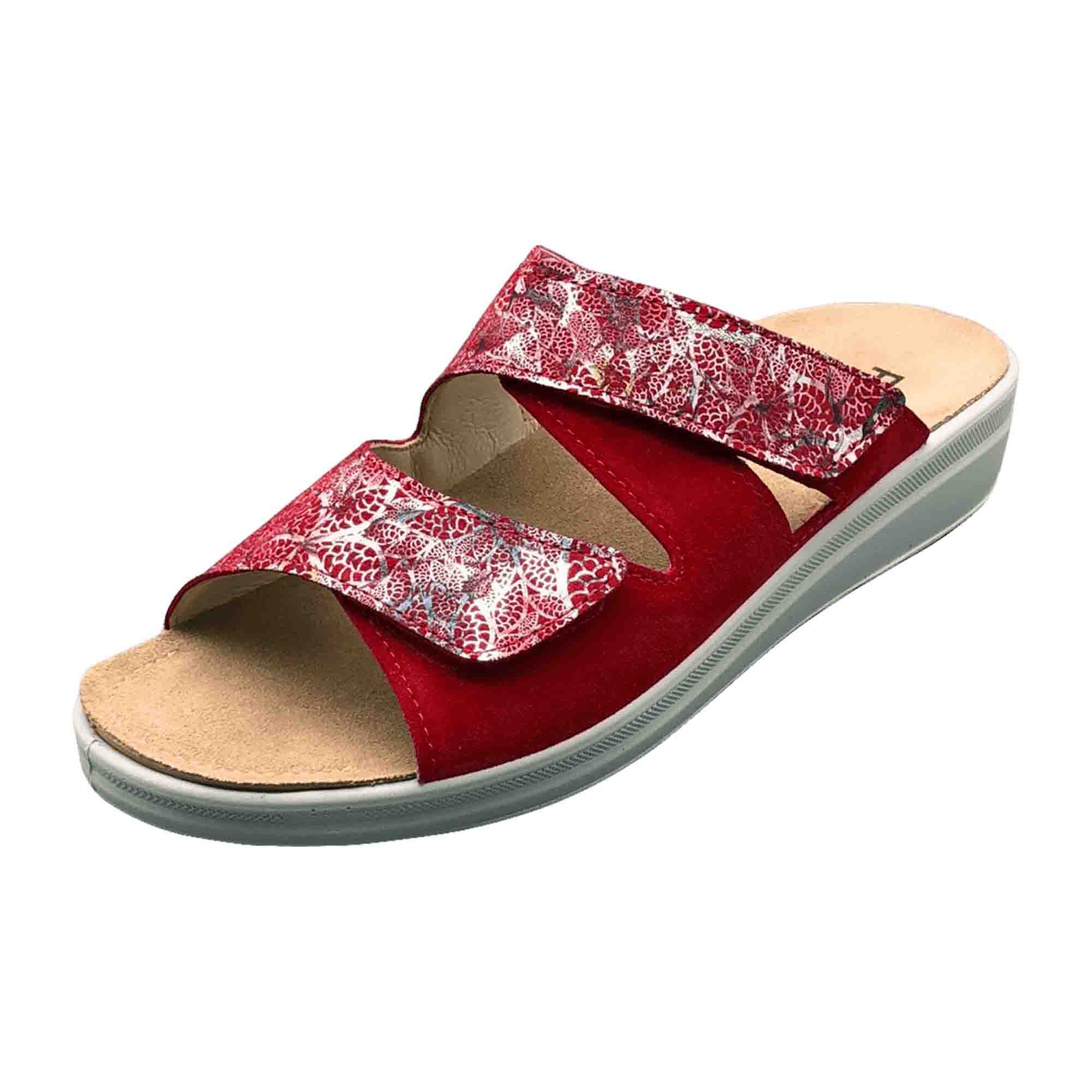 Rohde Rivella Women's Red Leather Shoes with Removable Insole and Velc