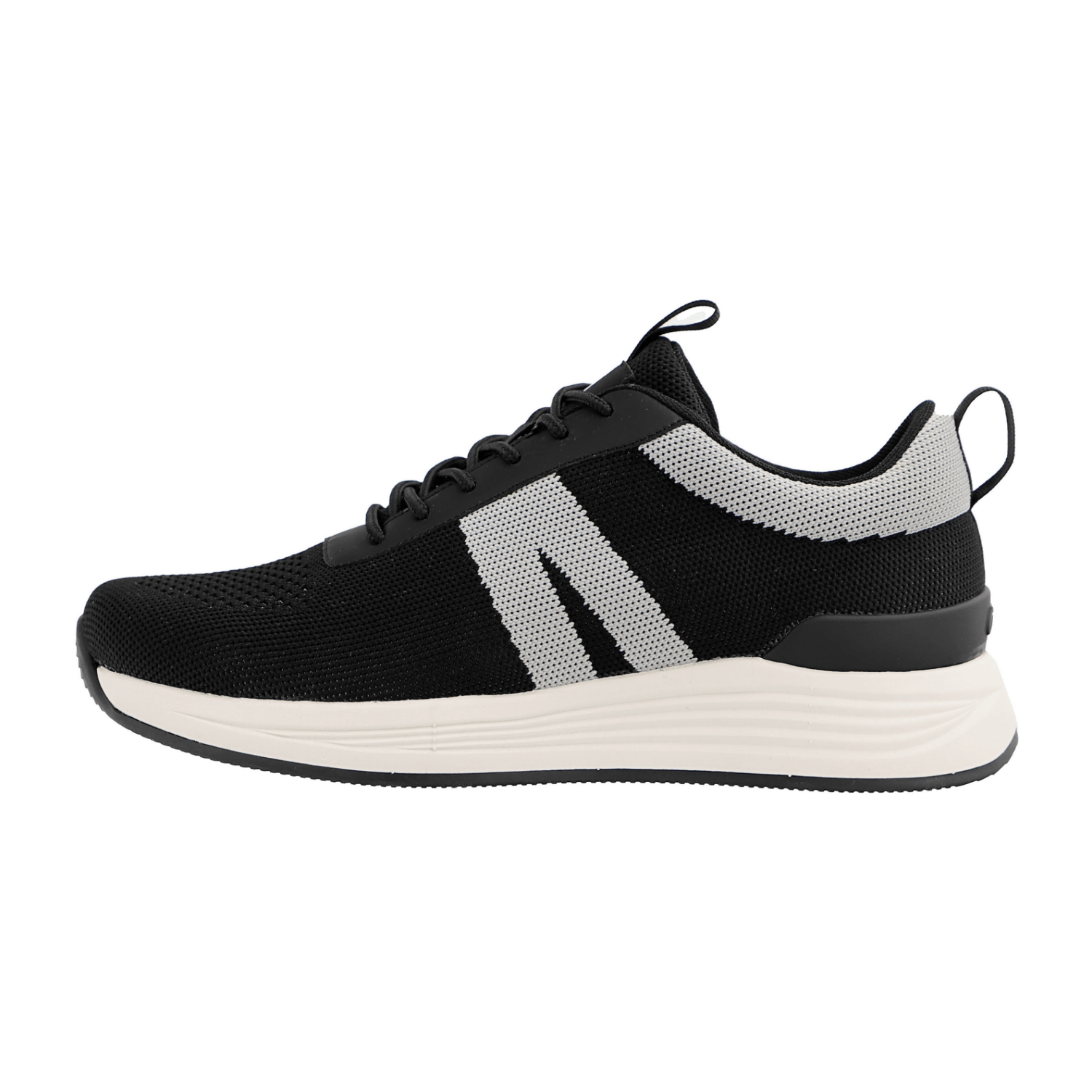 ARA Chicago Lace-Up Sneakers for Men in Black with Light Gray Textile